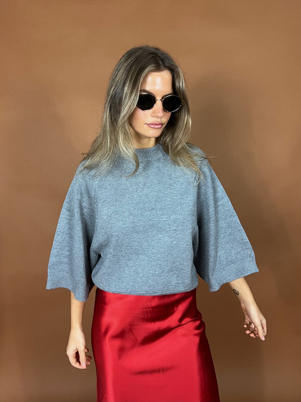 Riley Grey Knit Top - ShopFringeClothing.com