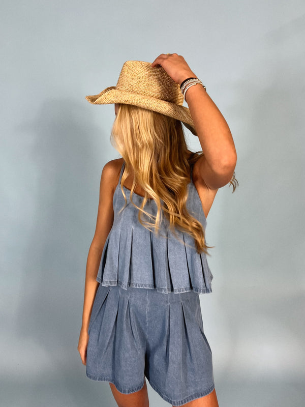 Cleo Gold Threaded Cowboy Hat - ShopFringeClothing.com